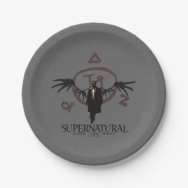 Supernatural Castiel Illustration Paper Plates | Zazzle