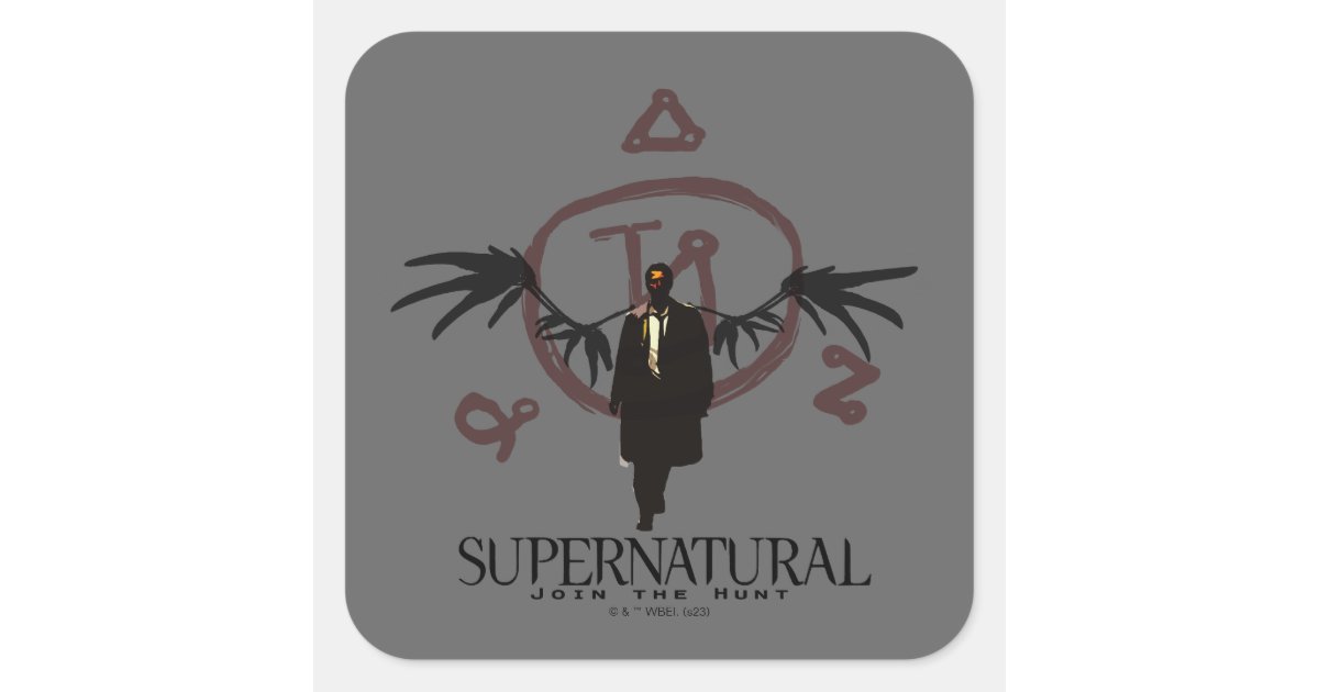 Supernatural Castiel Illustration Square Sticker | Zazzle