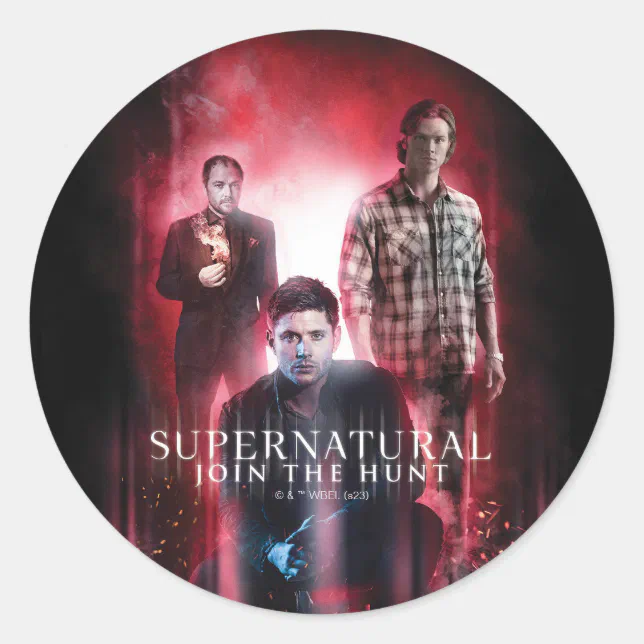 Supernatural Crowley, Dean, and Sam Classic Round Sticker | Zazzle
