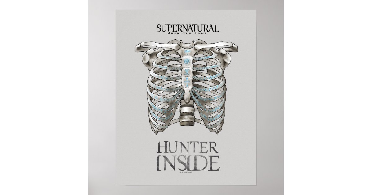 Supernatural "Hunter Inside" Ribcage Graphic Poster | Zazzle