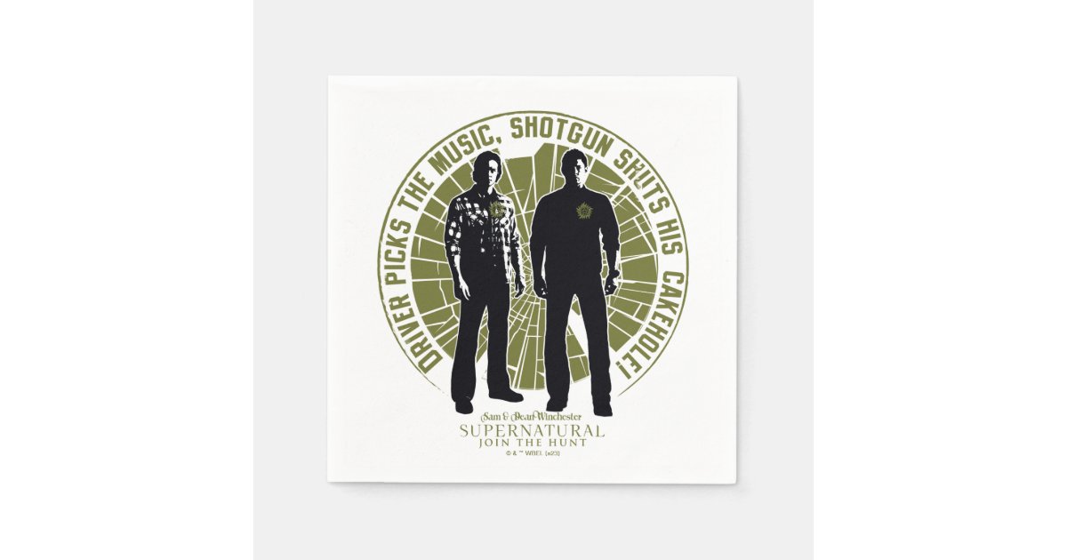 Supernatural Winchester Brothers "Shotgun" Napkins | Zazzle