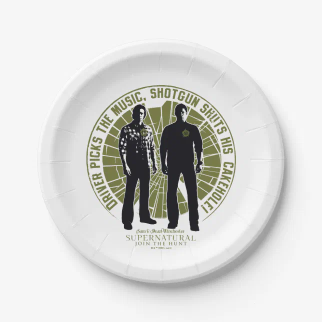 Supernatural Winchester Brothers "Shotgun" Paper Plates | Zazzle