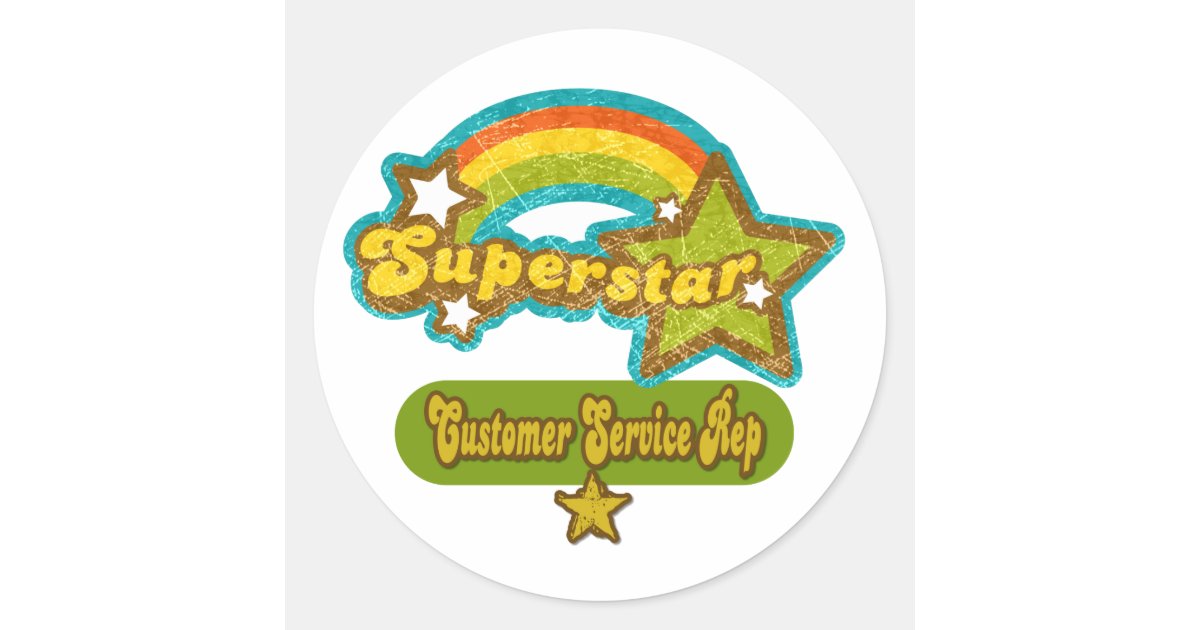 Superstar Customer Service Rep Classic Round Sticker | Zazzle
