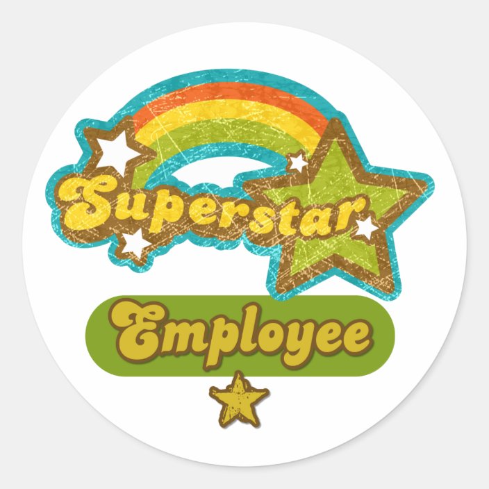 Superstar Employee Classic Round Sticker | Zazzle.com