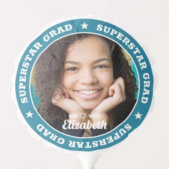 Superstar Grad Graduation Modern Custom Photo Balloon | Zazzle.com