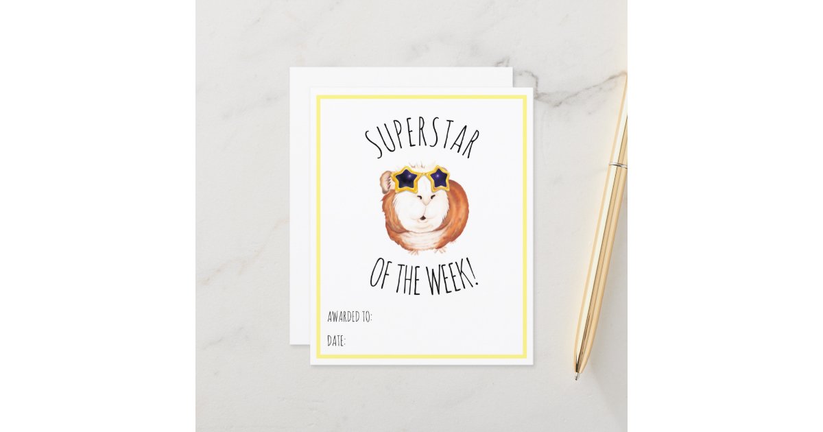 SUPERSTAR OF THE WEEK - Reward Certificate | Zazzle