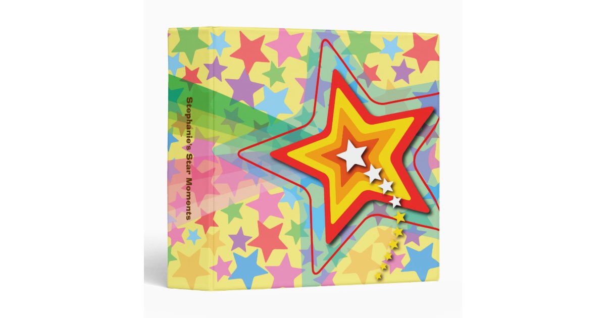 Superstar Rainbow Photo Album / Scrapbook Binder | Zazzle