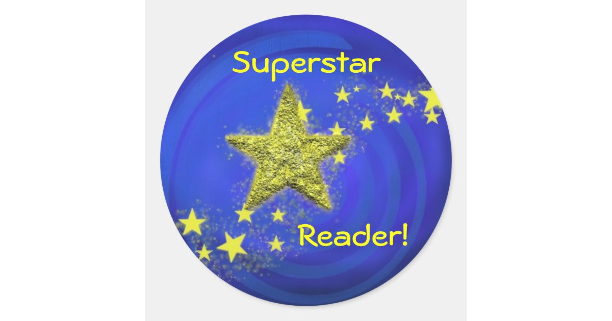Superstar Reader! Classic Round Sticker | Zazzle