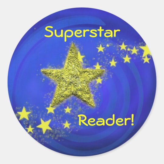 Superstar Reader! Classic Round Sticker | Zazzle.com