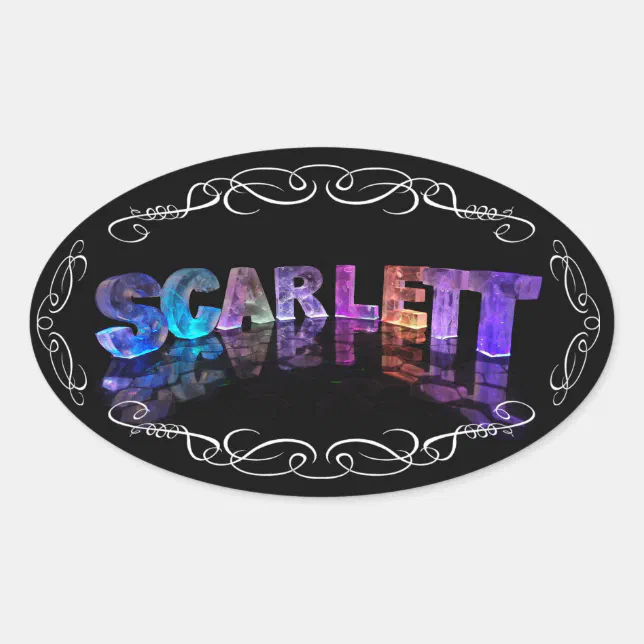 Superstar Scarlett - Name in Lights (Photograph) Oval Sticker | Zazzle