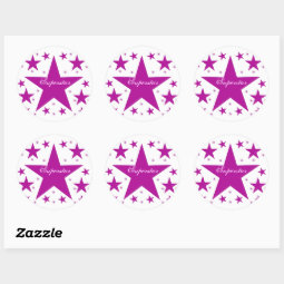 Superstar Stickers, Purple Classic Round Sticker | Zazzle