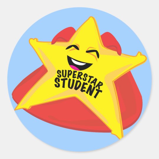 superstar student funny sticker! classic round sticker | Zazzle.com