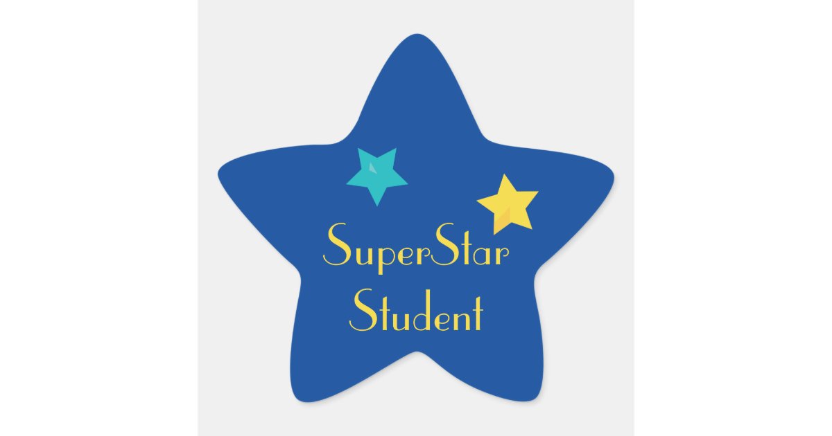 SuperStar Student with Stars Star Sticker | Zazzle