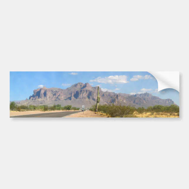 Superstition Mountain - Panoramic Bumper Sticker | Zazzle