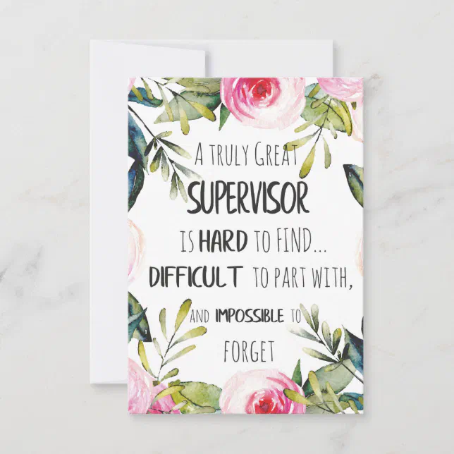 Supervisor Appreciation Thank you Quote Boss | Zazzle