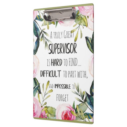 Supervisor Appreciation Thank you Quote Boss Clipboard | Zazzle