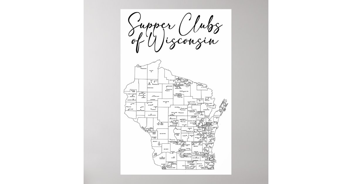 Supper Clubs of Wisconsin Poster | Zazzle