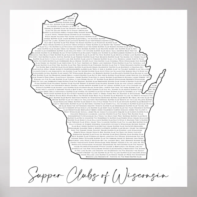 Supper Clubs of Wisconsin Poster | Zazzle