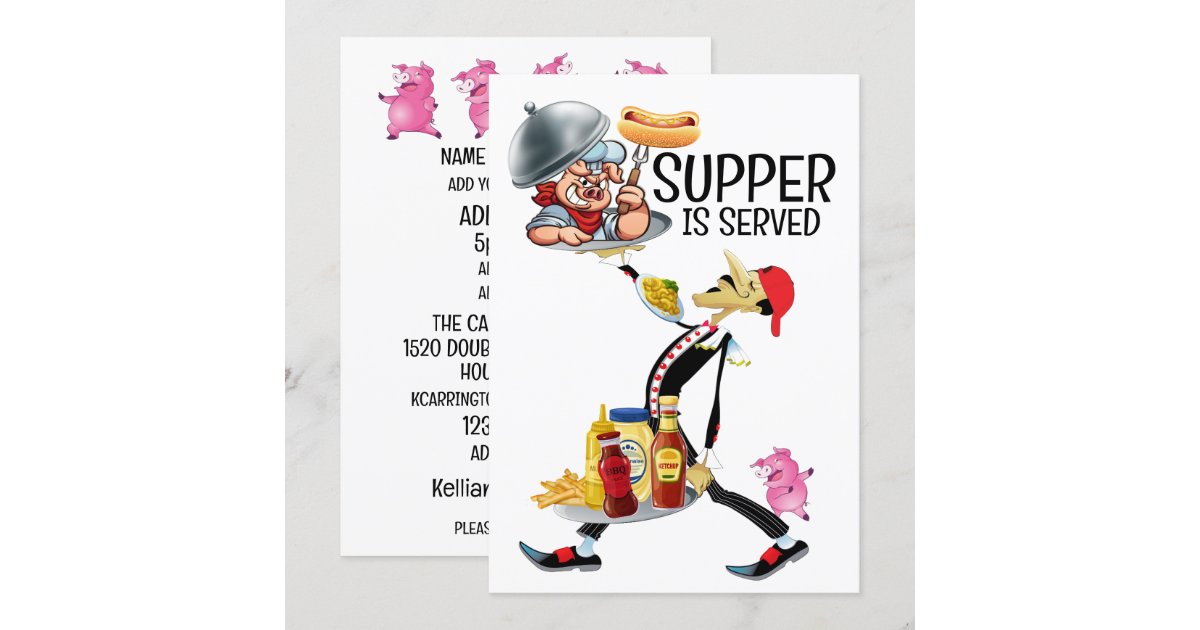 SUPPER is SERVED Invitation | Zazzle