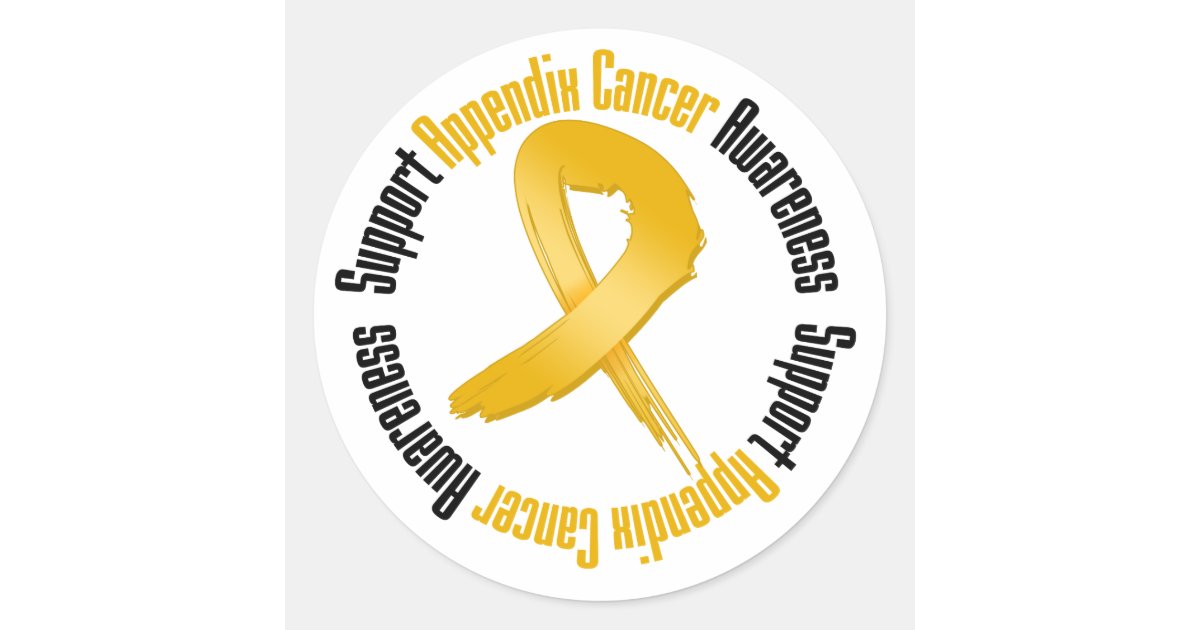 Support Appendix Cancer Awareness Classic Round Sticker | Zazzle