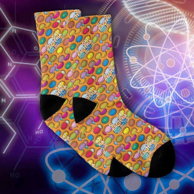SUPPORT BACTERIA Science Fun Colorful Socks | Zazzle
