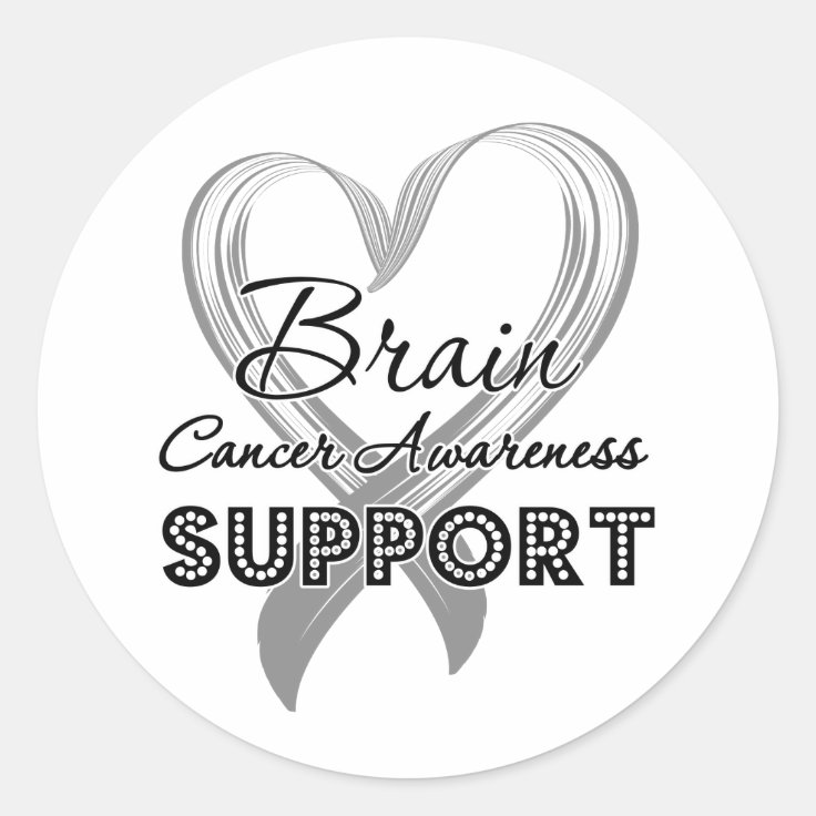 Support Brain Cancer Awareness Classic Round Sticker | Zazzle