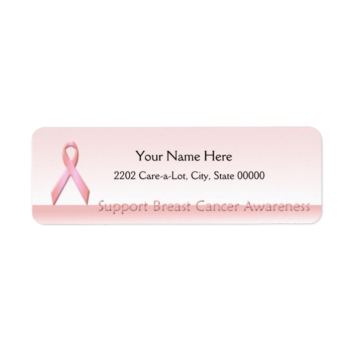 Support Breast Cancer Awareness Return Address Label | Zazzle.com