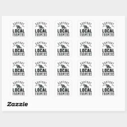 Support Local Farmers Square Sticker | Zazzle
