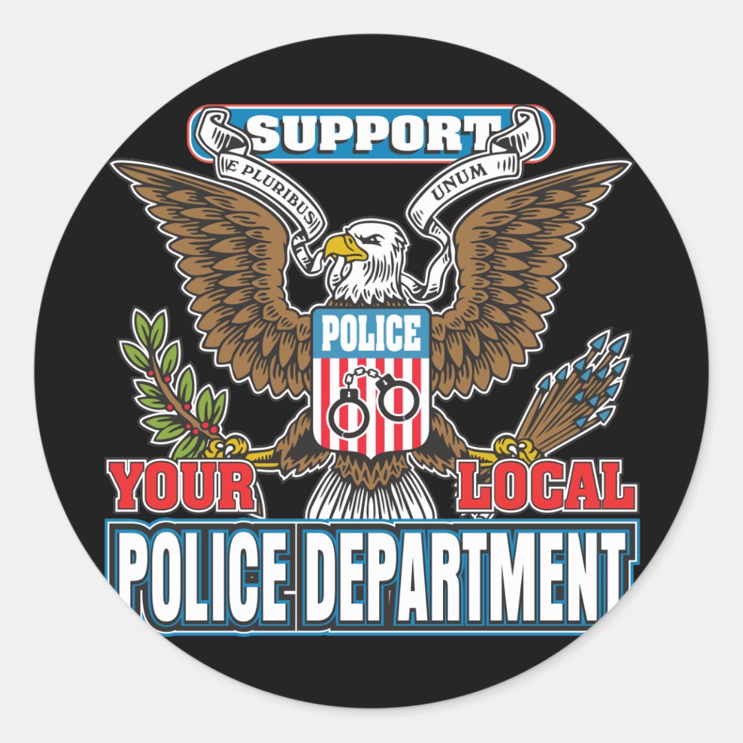Support Local Police Classic Round Sticker | Zazzle