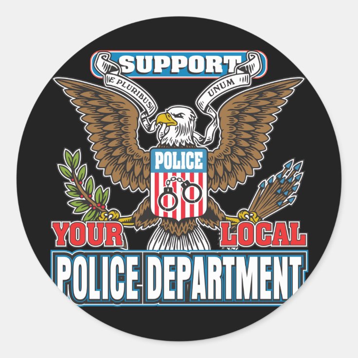 Support Local Police Classic Round Sticker | Zazzle