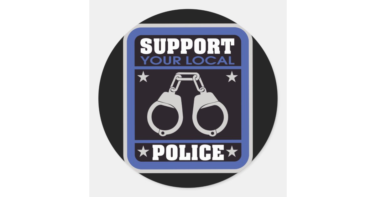 Support Local Police Classic Round Sticker | Zazzle