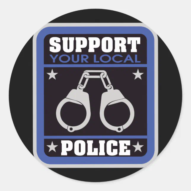 Support Local Police Classic Round Sticker | Zazzle