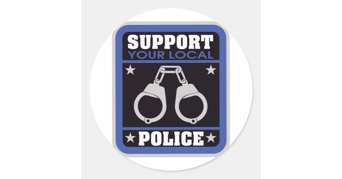 Support Local Police Classic Round Sticker | Zazzle