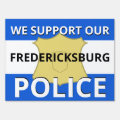 Support Local Police Custom City Gold Shield Blue Sign | Zazzle