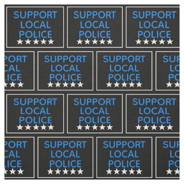 Support Police Officers Thin Blue Line Fabric | Zazzle