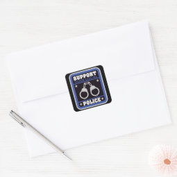 Support Local Police Square Sticker | Zazzle