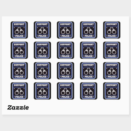 Support Local Police Square Sticker | Zazzle