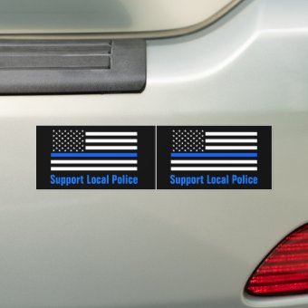 Support Local Police Thin Blue Line Bumper Sticker | Zazzle