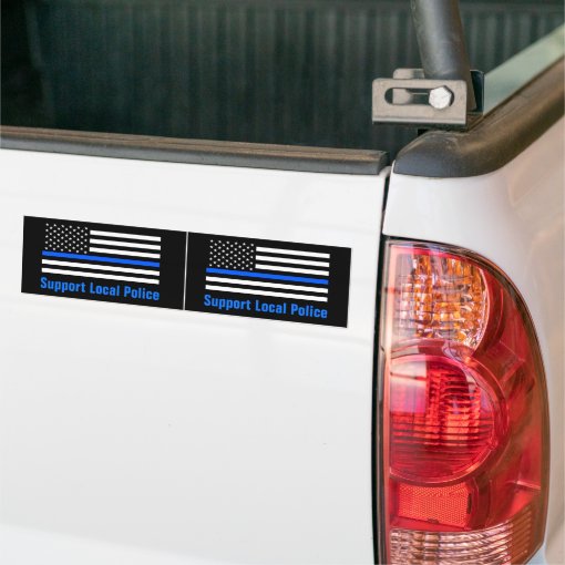 Support Local Police Thin Blue Line Bumper Sticker | Zazzle