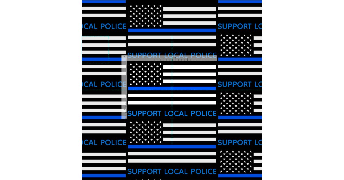 Support Local Police Thin Blue Line Fabric | Zazzle