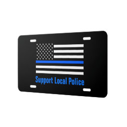 Support Local Police Thin Blue Line License Plate | Zazzle