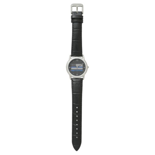Support Local Police Thin Blue Line Watch | Zazzle