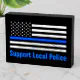 Support Local Police Thin Blue Line Wooden Box Sign | Zazzle