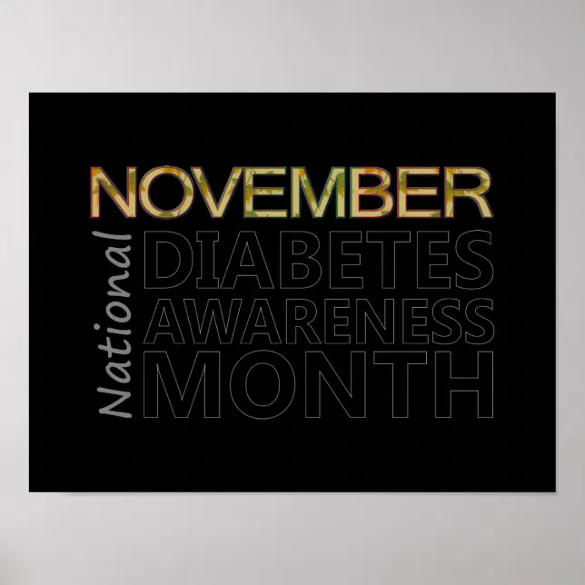 Support National Diabetes Awareness Month November Poster | Zazzle