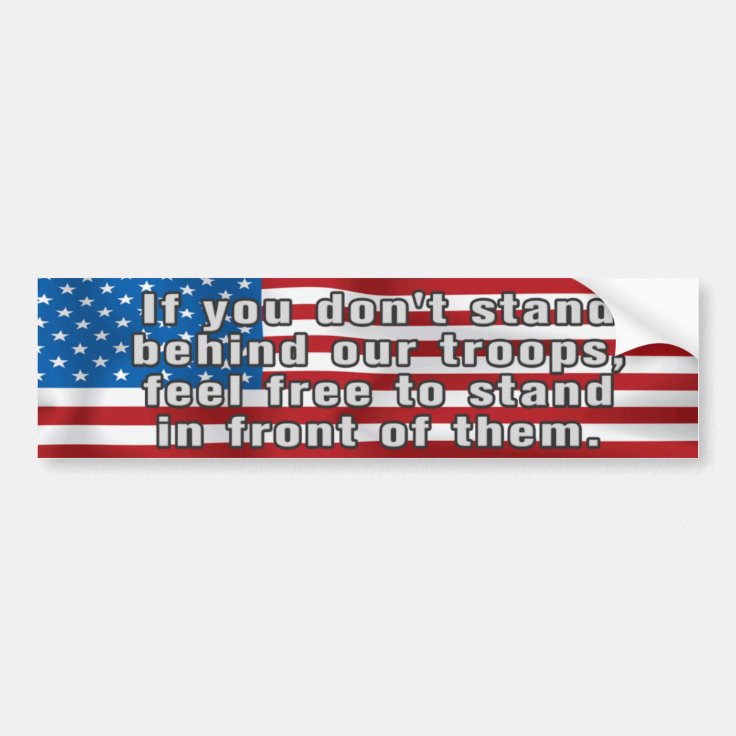 Support Our Troops Patriotic Bumper Sticker | Zazzle