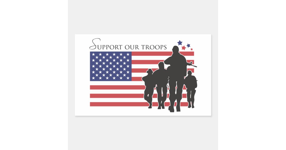 Support Our Troops Rectangular Sticker | Zazzle