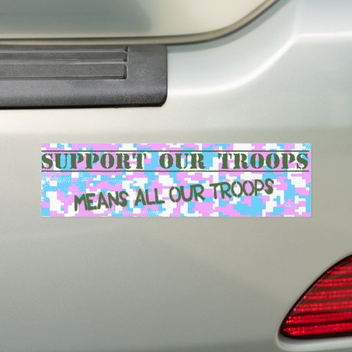 Support Our Troops Trans Pride Camo Sticker | Zazzle