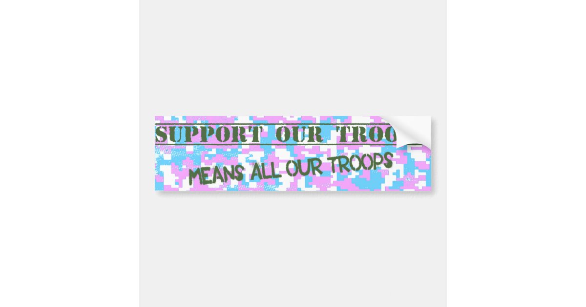Support Our Troops Trans Pride Camo Sticker | Zazzle