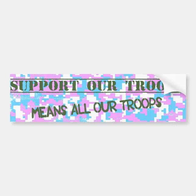 Support Our Troops Trans Pride Camo Sticker | Zazzle