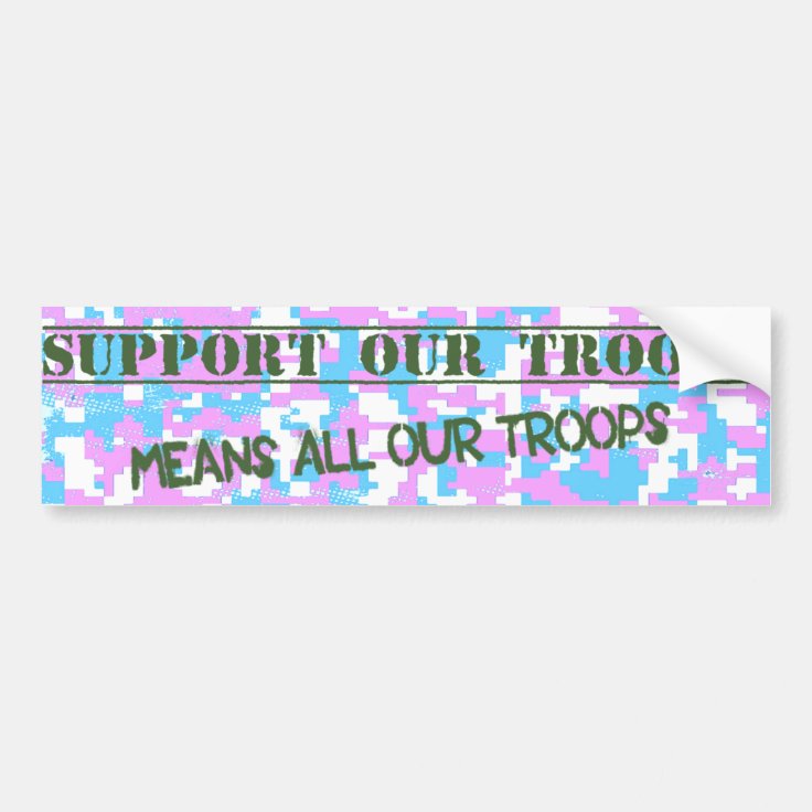 Support Our Troops Trans Pride Camo Sticker | Zazzle